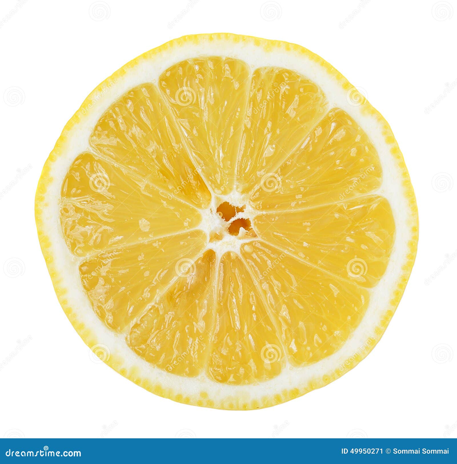 Slice Lemon On Colorful Poster Color That Drop On Blue Background ...