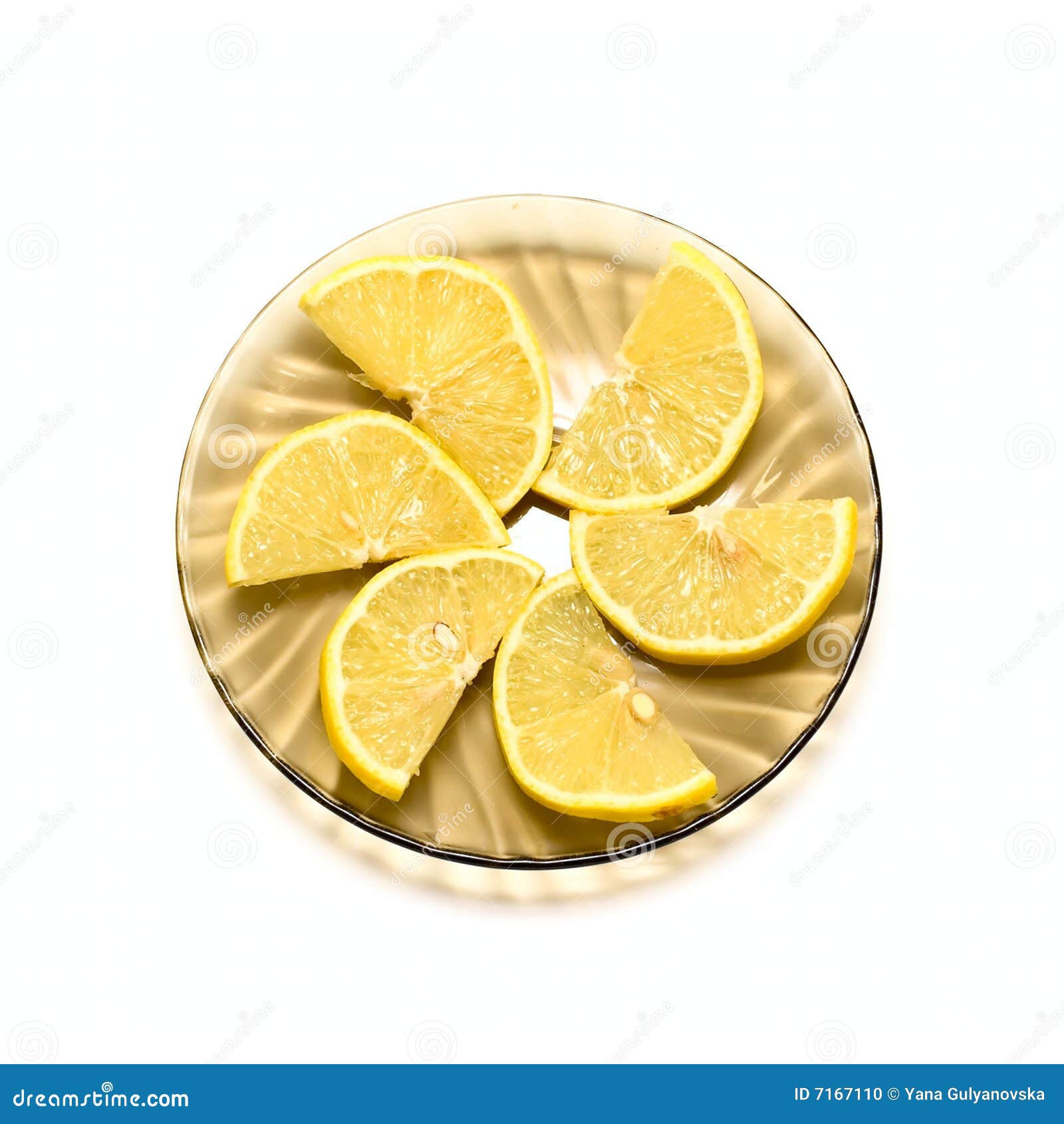 Lemon slices on plate stock photo. Image of fresh, dessert - 7167110