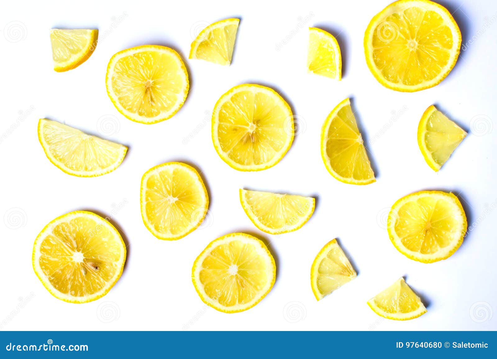 Lemon Slices on White Background Stock Photo - Image of ingredient ...