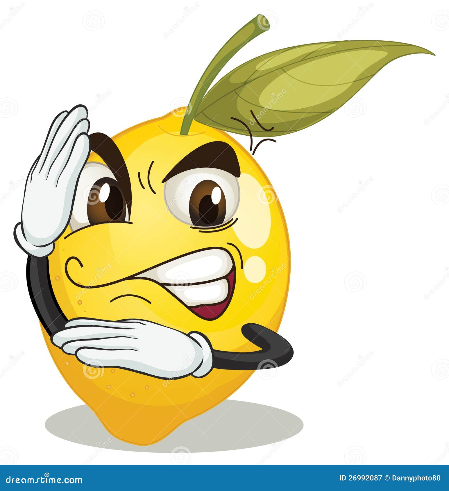 Lemon smiley on white stock vector. Illustration of facial - 26992087