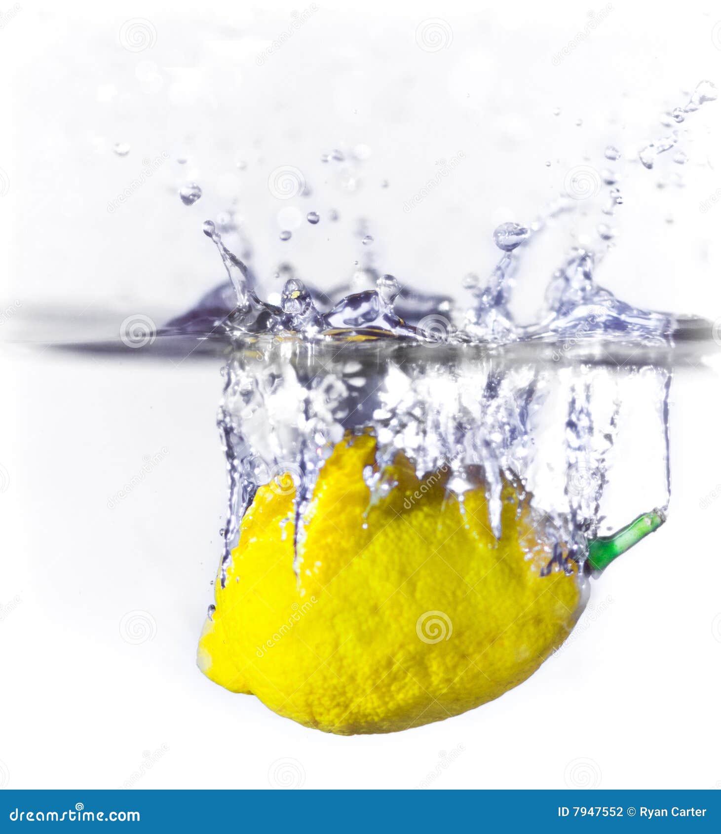 Lemon Splash stock photo. Image of citrus, fruit, blue - 7947552