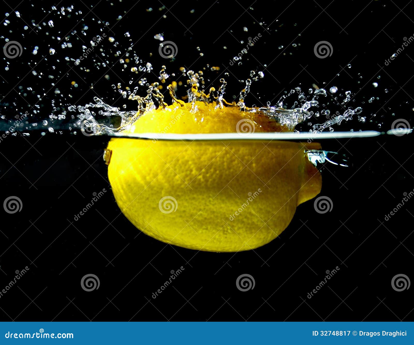 Lemon splash stock image. Image of water, yellow, lemon - 32748817