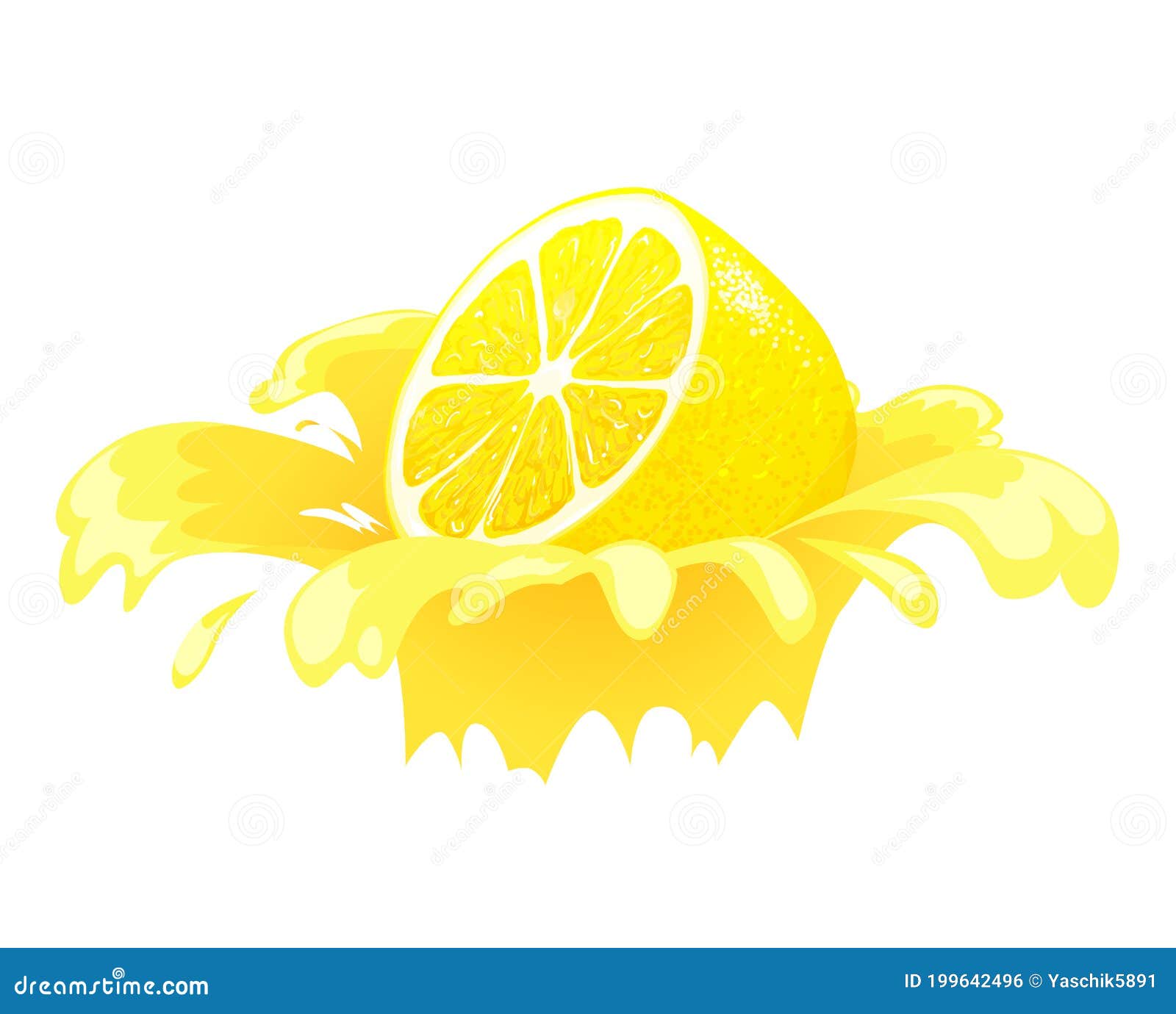 Lemon Splash Vector Illustration. Concept for Label. Stock Vector ...