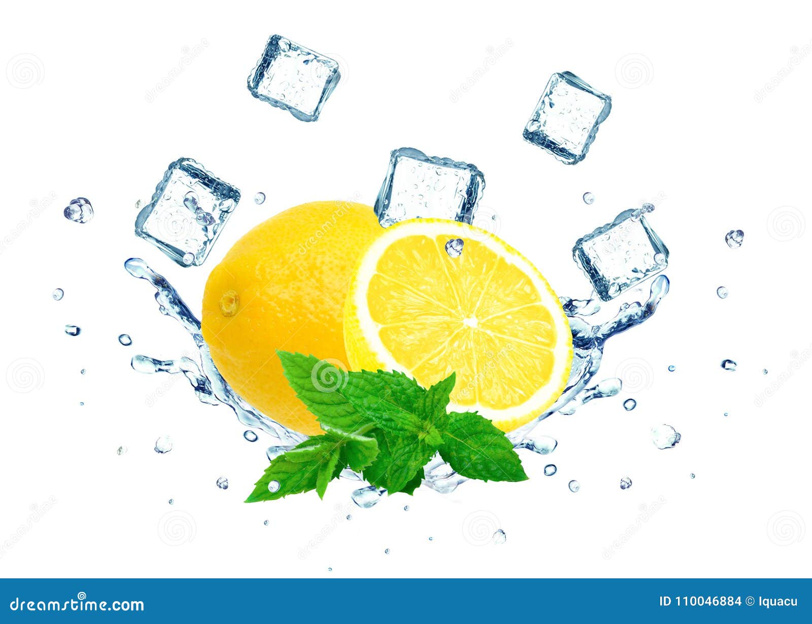 Lemon splash water stock photo. Image of drop, water - 110046884