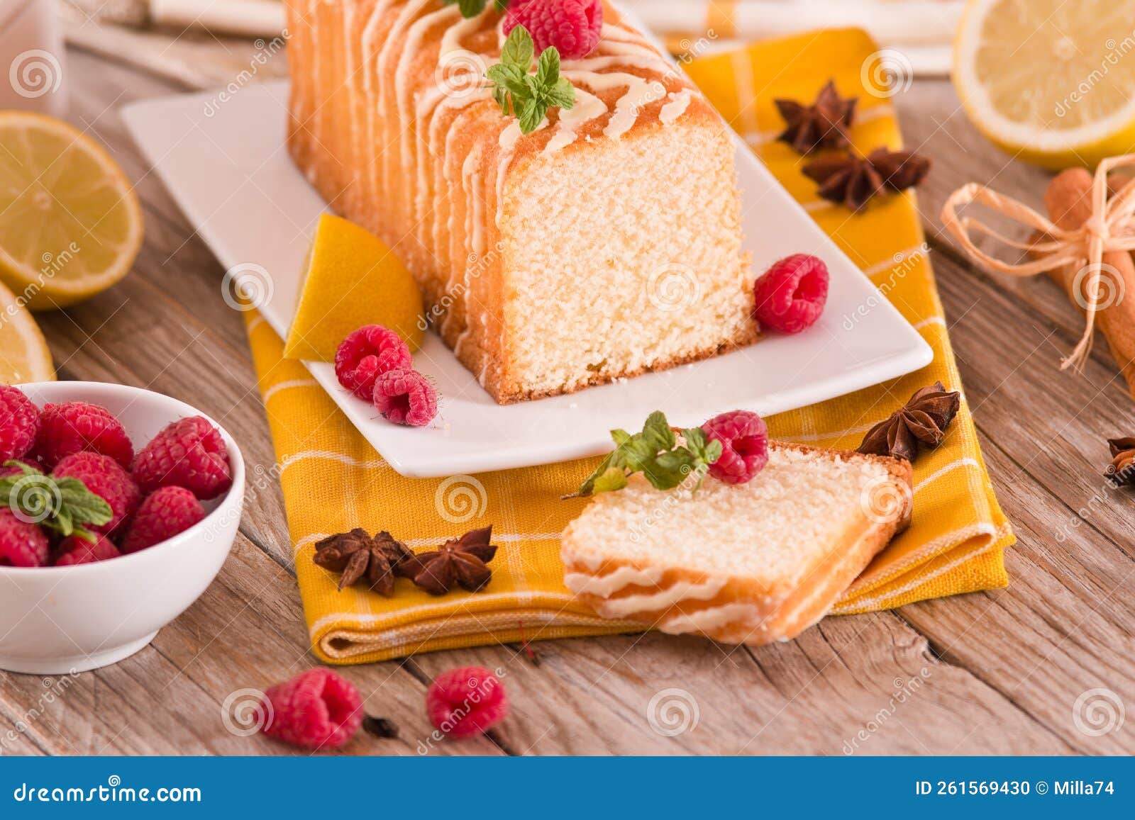 Lemon sponge cake. stock photo. Image of delicious, gastronomy - 261569430
