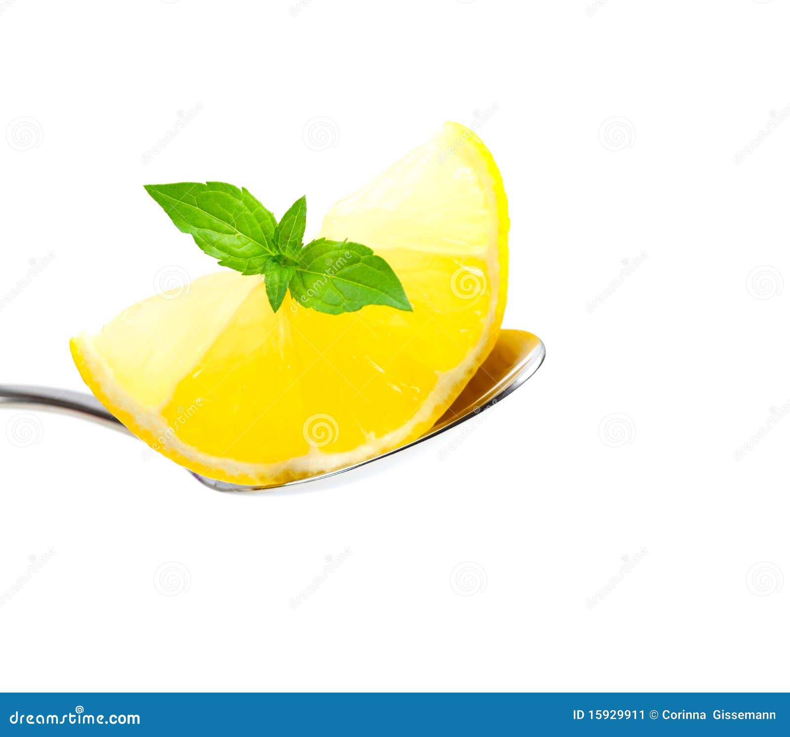 Lemon on spoon stock image. Image of studio, yellow, healthy - 15929911