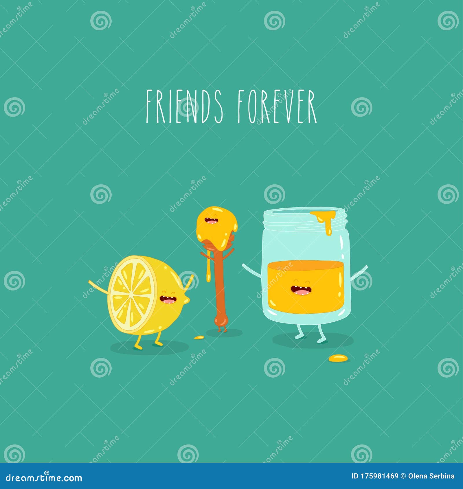 Friends Lemon Water Royalty-Free Cartoon | CartoonDealer.com #369842834