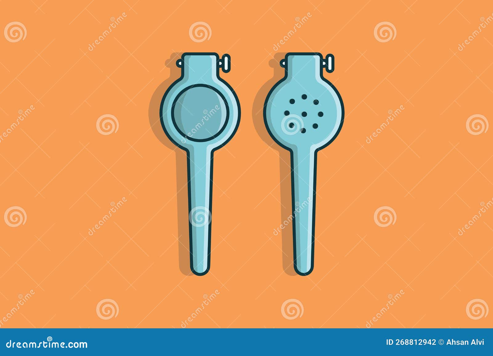 Lemon Squeezer Front and Back View Vector Illustration. Stock ...