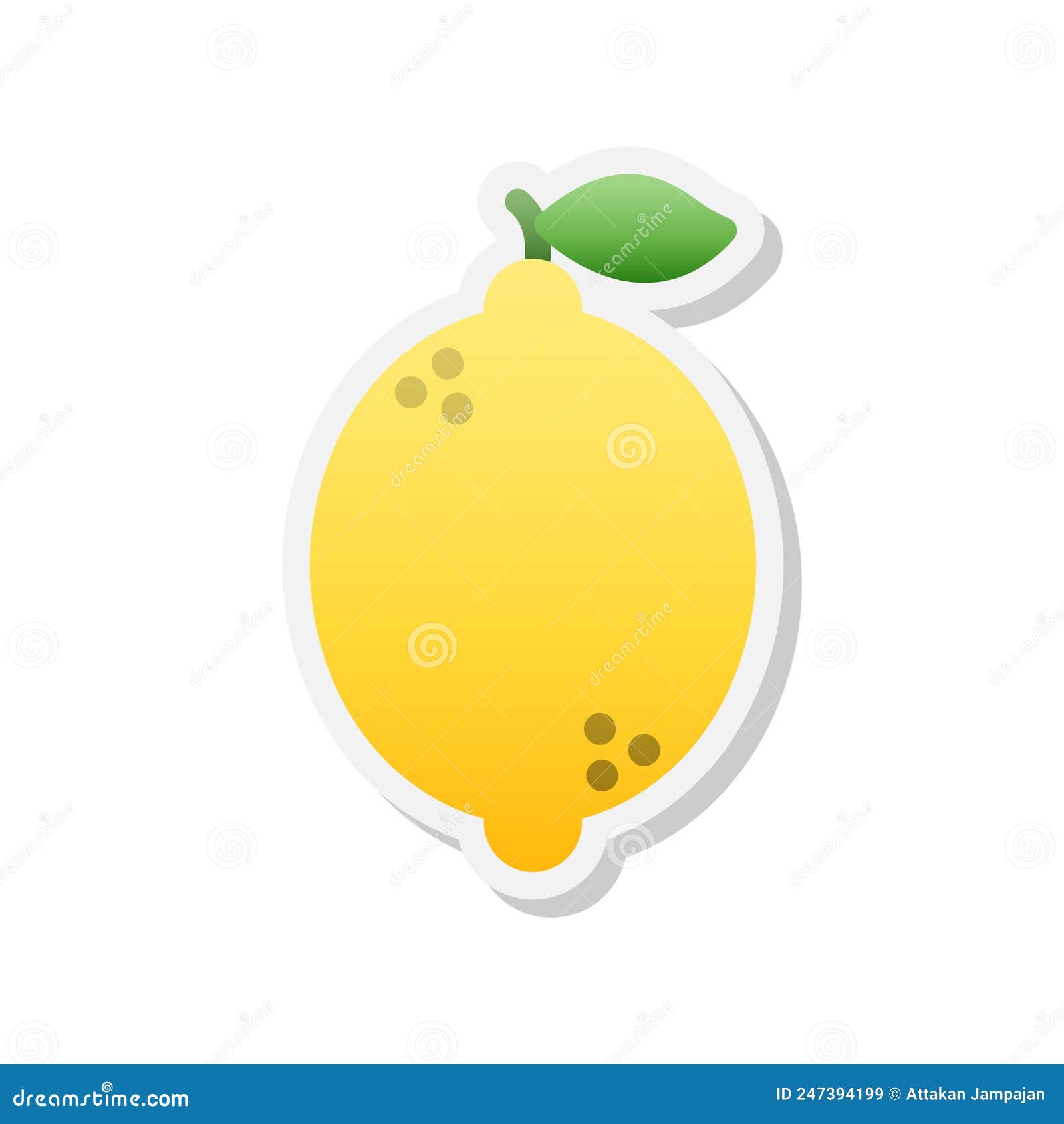 Lemon Sticker Icon, Vector, Illustration. Stock Vector - Illustration ...