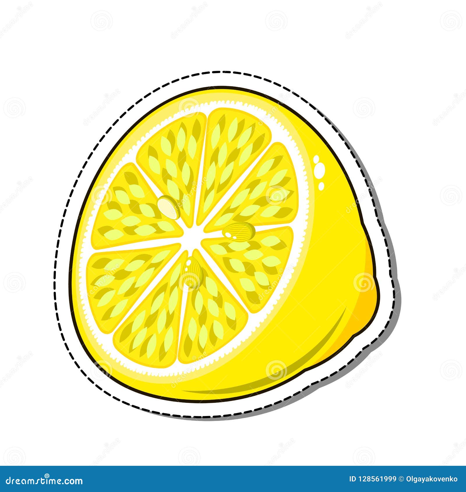 Lemon Sticker Isolated On White Background. Royalty-Free Illustration ...