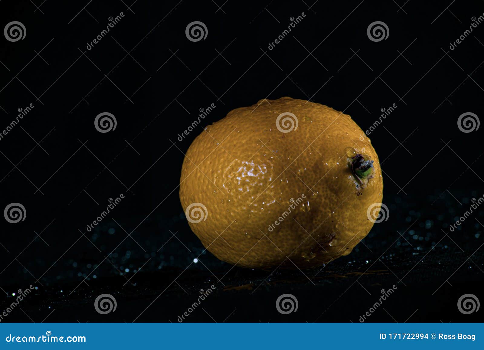 Lemon in Studio on Black Background Stock Photo - Image of citrus ...