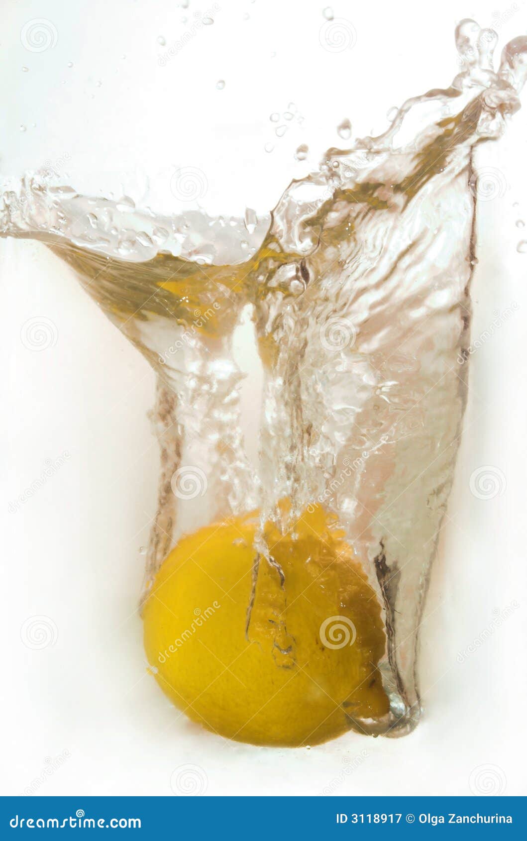 Lemon submitting to water stock image. Image of glass - 3118917