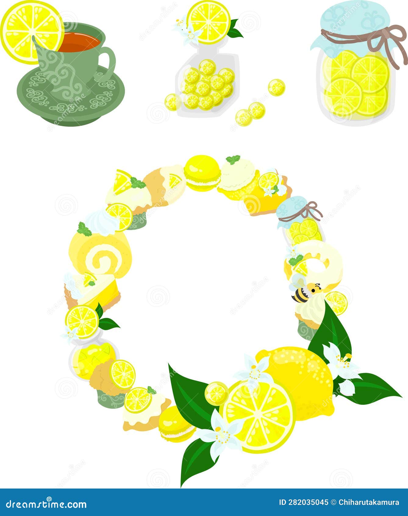 Refreshing Lemon Sweets Icon Collection Stock Vector - Illustration of ...