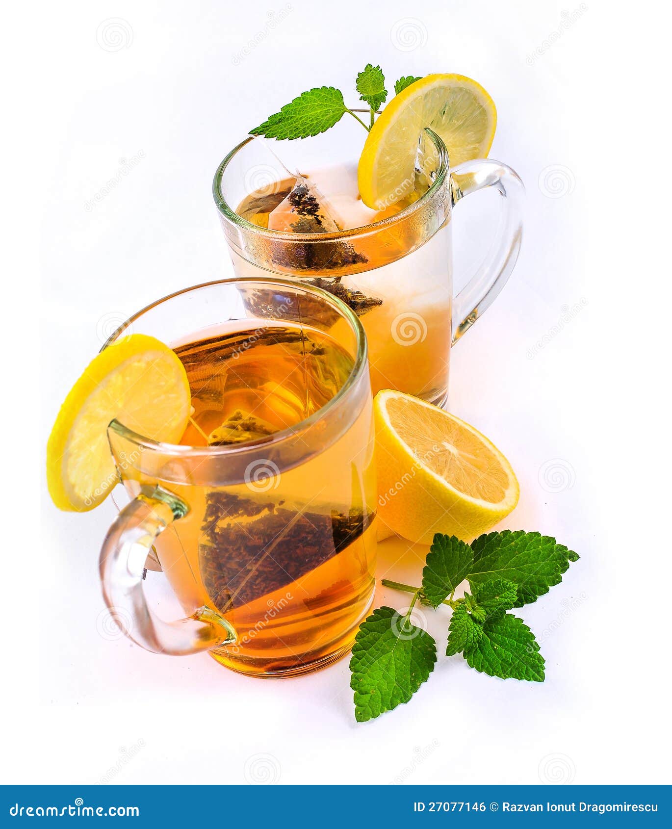 Lemon Tea stock photo. Image of colors, mint, lemon, lifestyles - 27077146