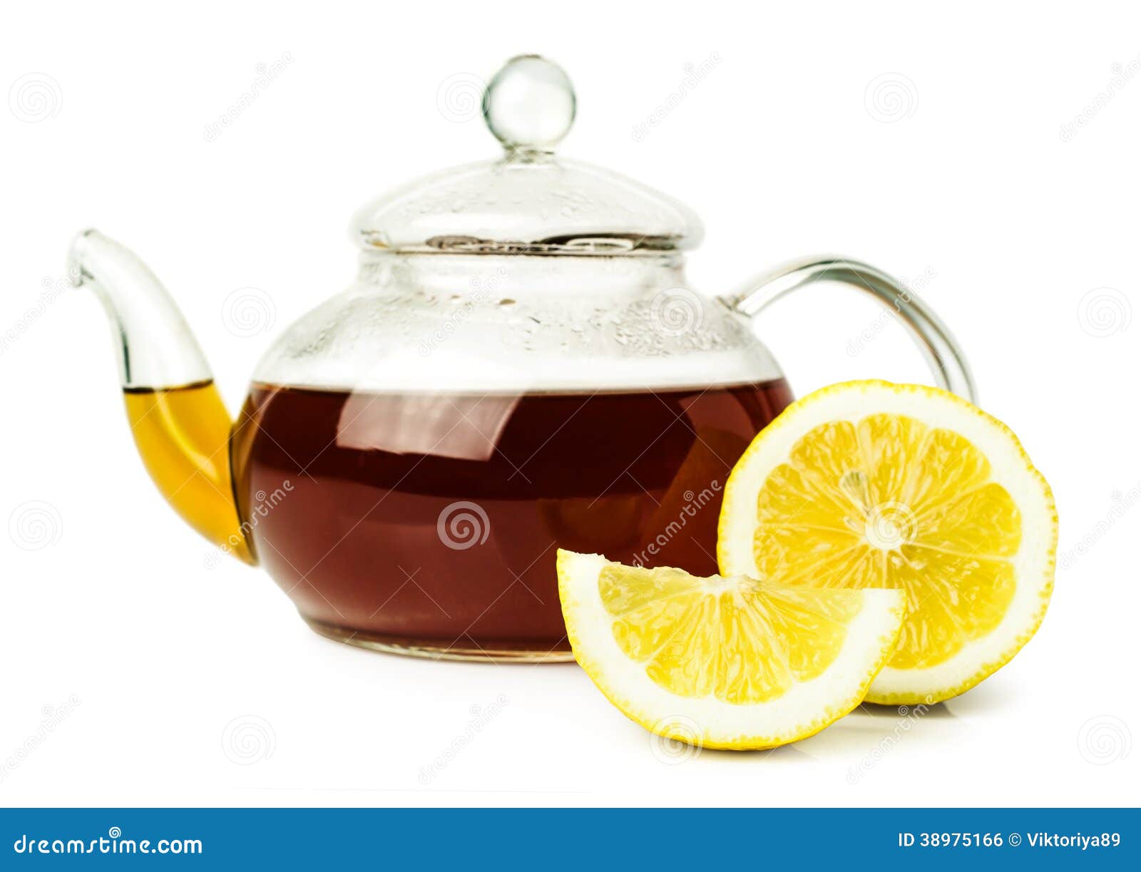 Lemon tea in glass teapot stock photo. Image of relaxation - 38975166