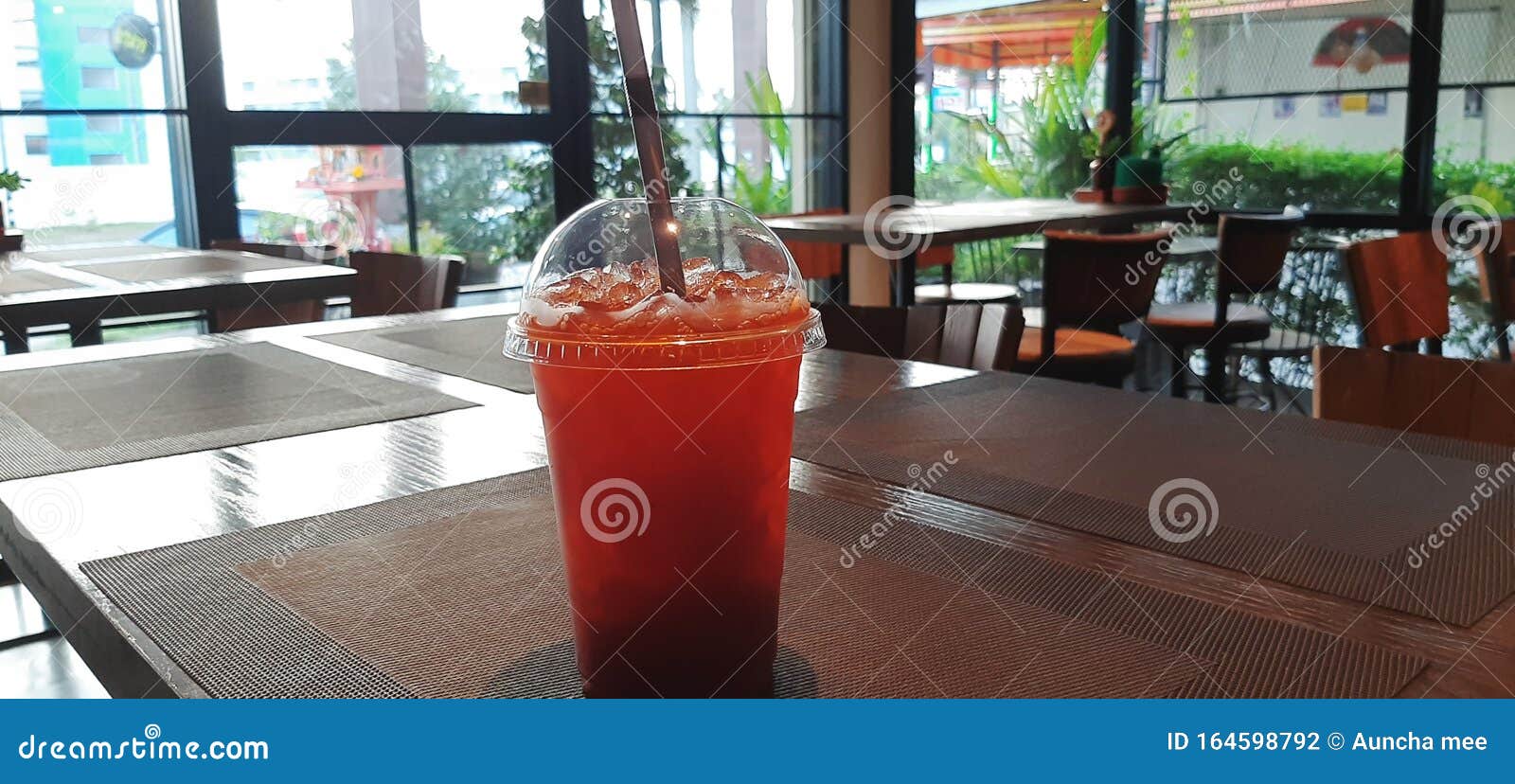 Lemon Tea in Plastic Cup on the Table Stock Photo - Image of drink ...