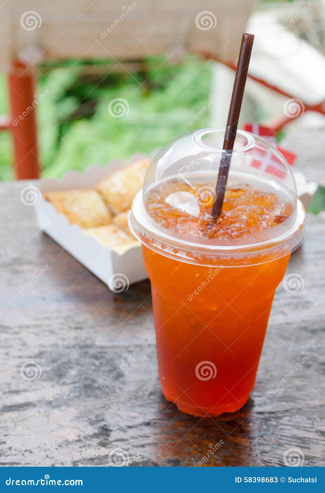Lemon Tea in Plastic Cups and Toast Stock Image - Image of cocktail ...