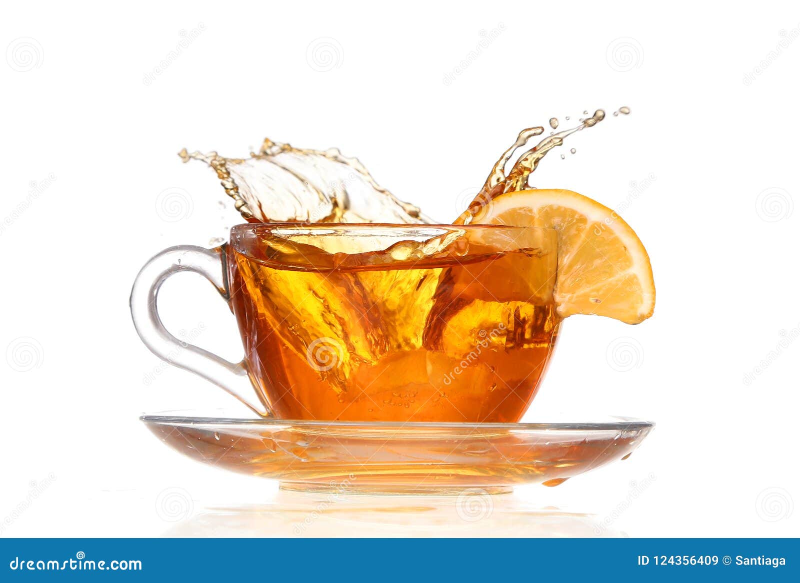 Lemon Tea with a Splash on a White Stock Image - Image of citrus, fluid ...