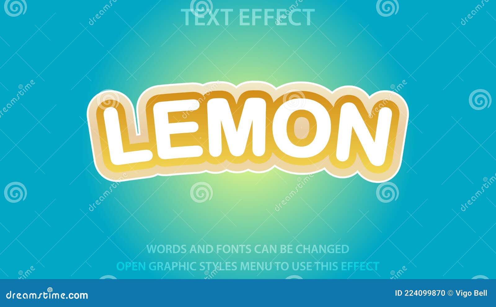 Lemon Text Effect (editable) Stock Vector - Illustration of fancy ...