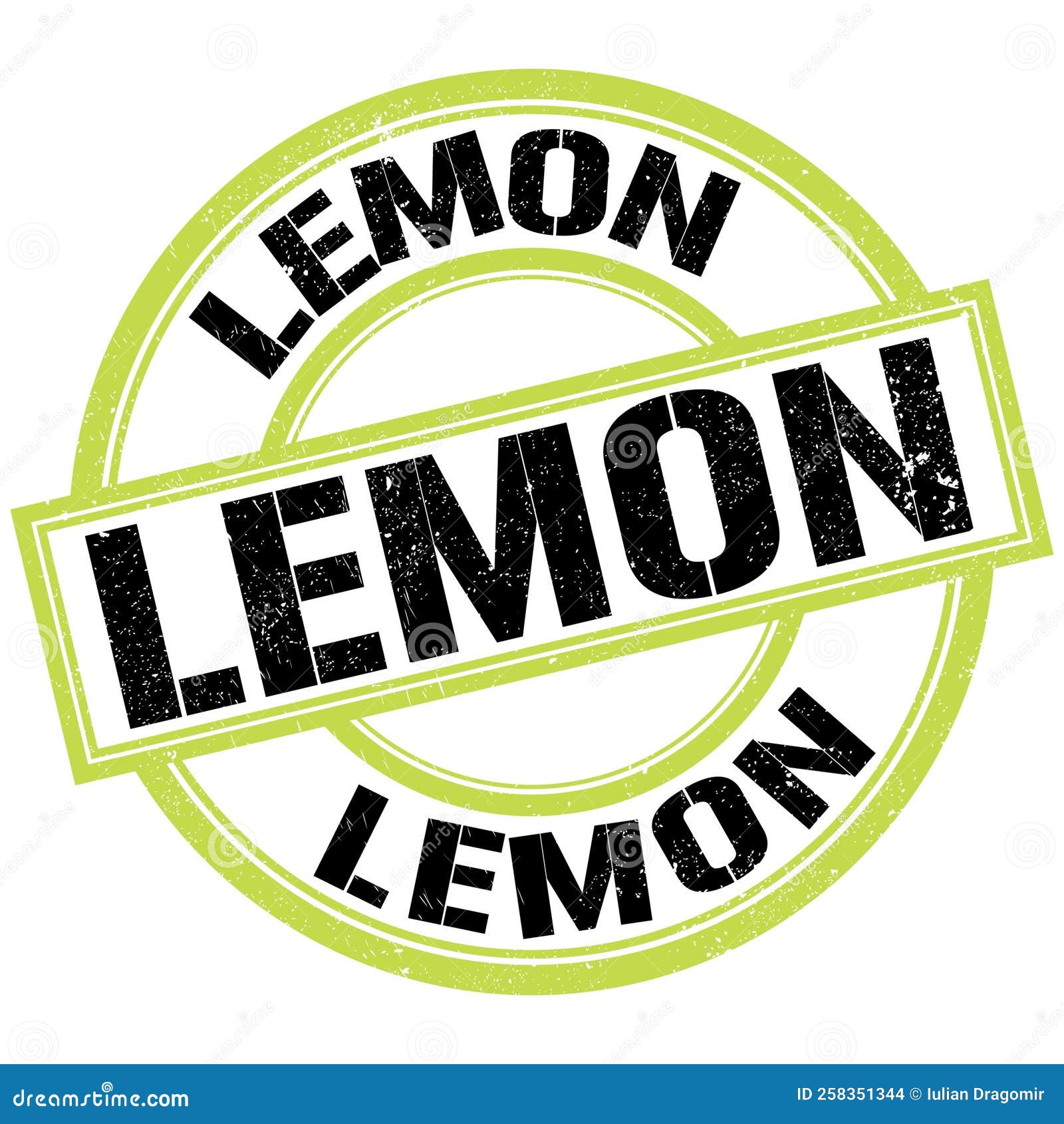 LEMON Text on Green-black Round Stamp Sign Stock Illustration ...