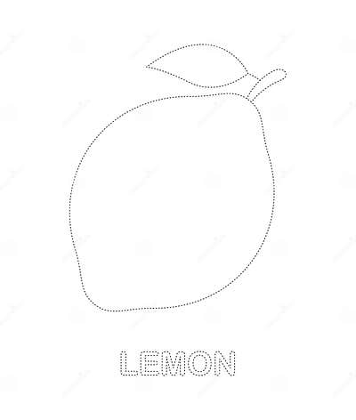 Lemon Tracing Worksheet for Kids Stock Vector - Illustration of ...