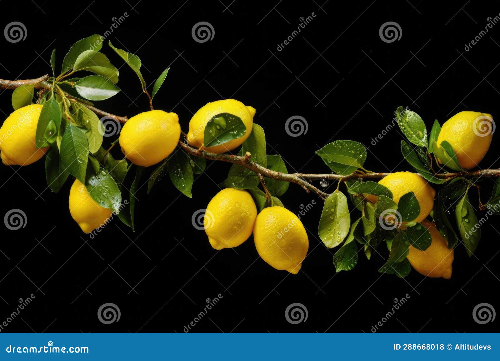 Lemon Tree Branch with Ripe Lemons Stock Photo - Image of branch ...
