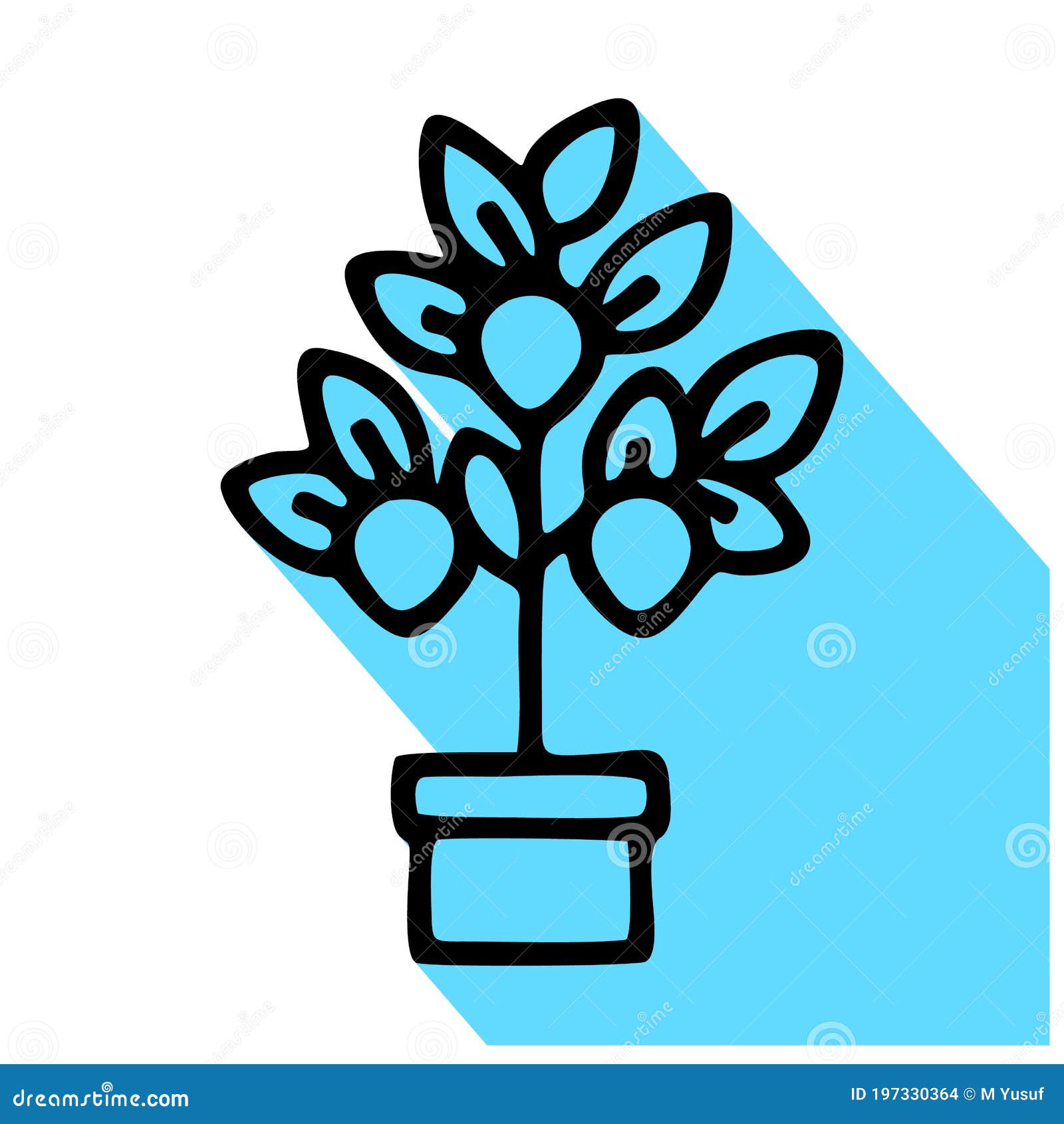 Lemon Tree Flat Line Icon. Gardening Vector Thin Sign Stock Vector ...