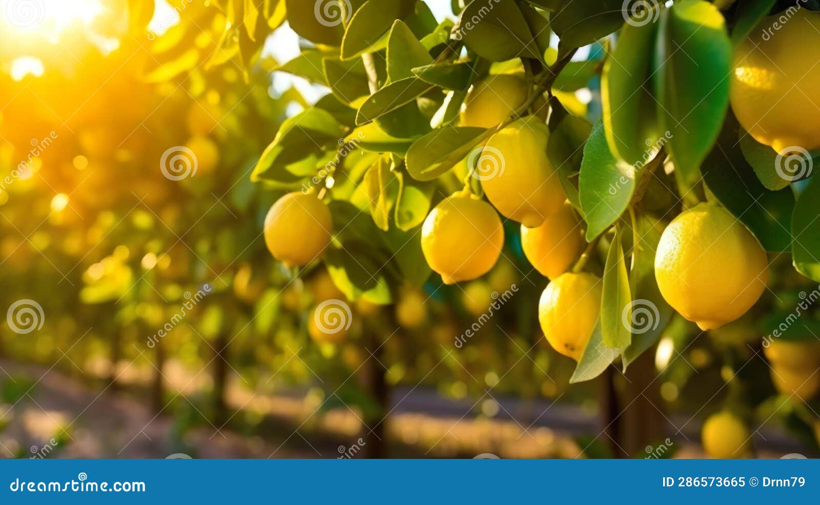 A Lemon on a Lemon Tree in the Sunset Stock Image - Image of lemon ...
