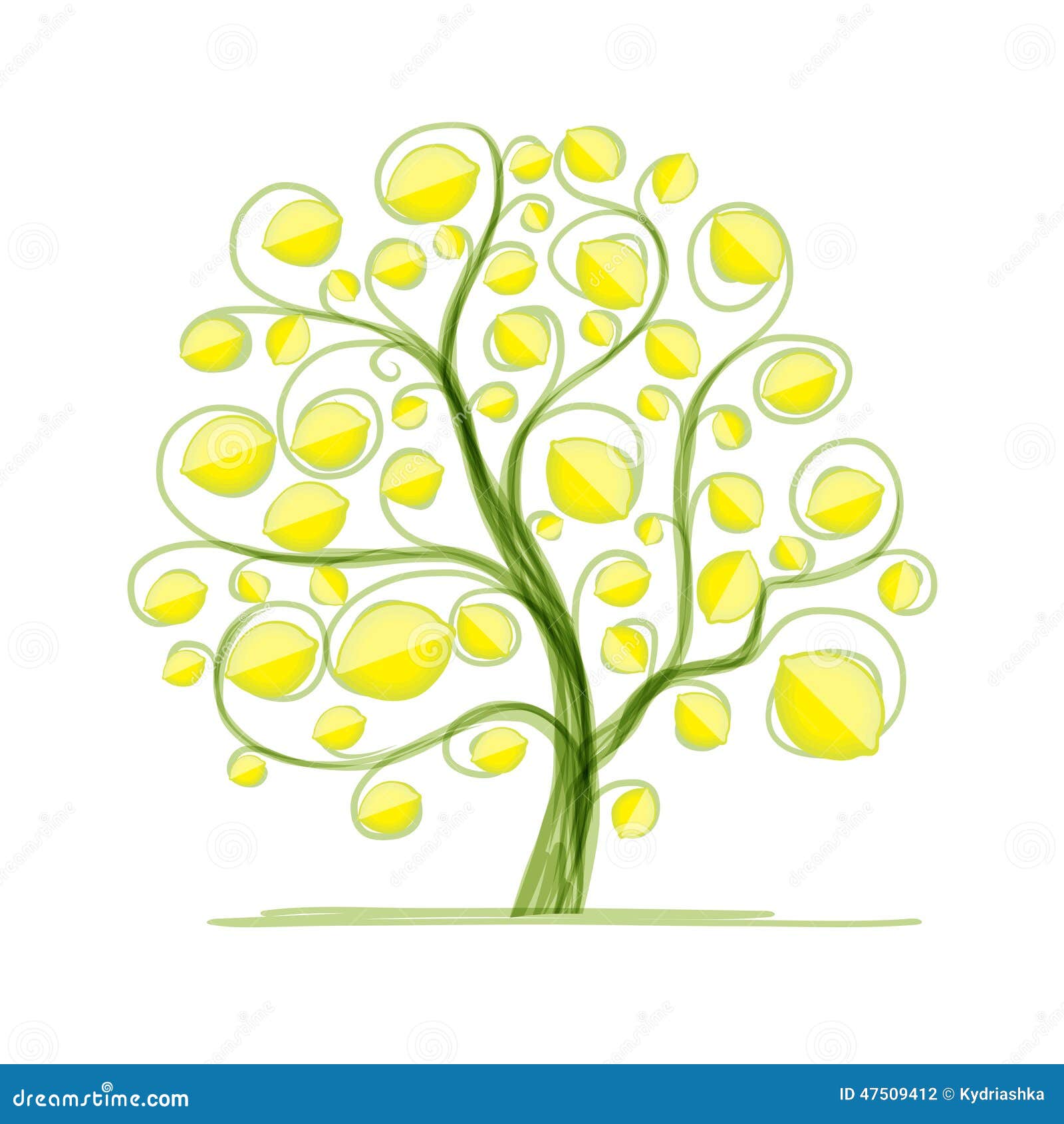 Lemon tree for your design stock vector. Illustration of harvest - 47509412