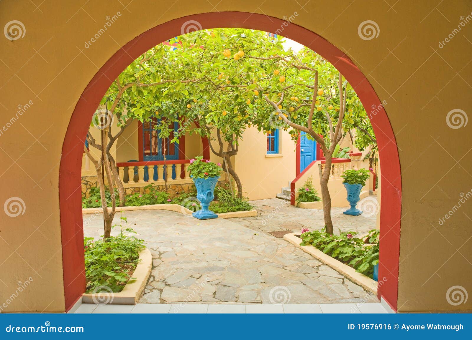 Lemon Trees Seen through an Arch. Stock Photo - Image of detail, crazy ...