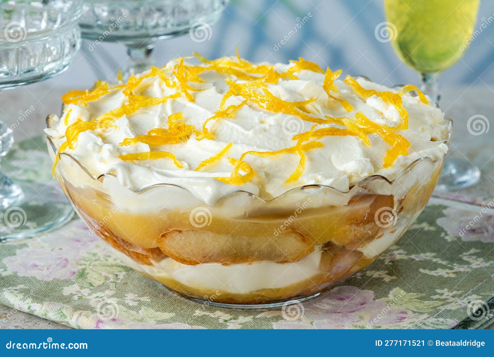 Lemon trifle stock image. Image of yellow, fresh, lemon - 277171521