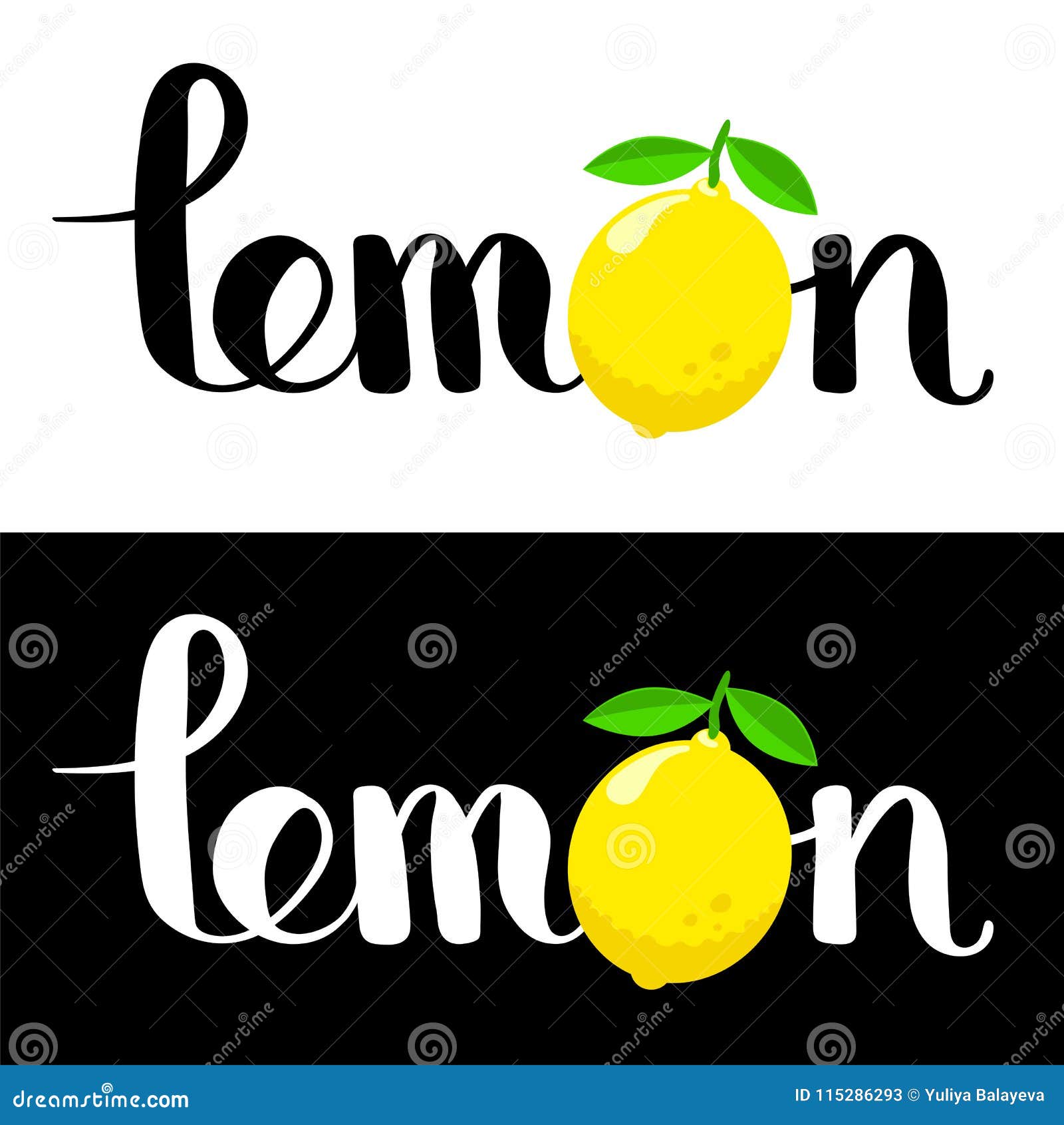 Lemon typographic logo stock vector. Illustration of vector - 115286293