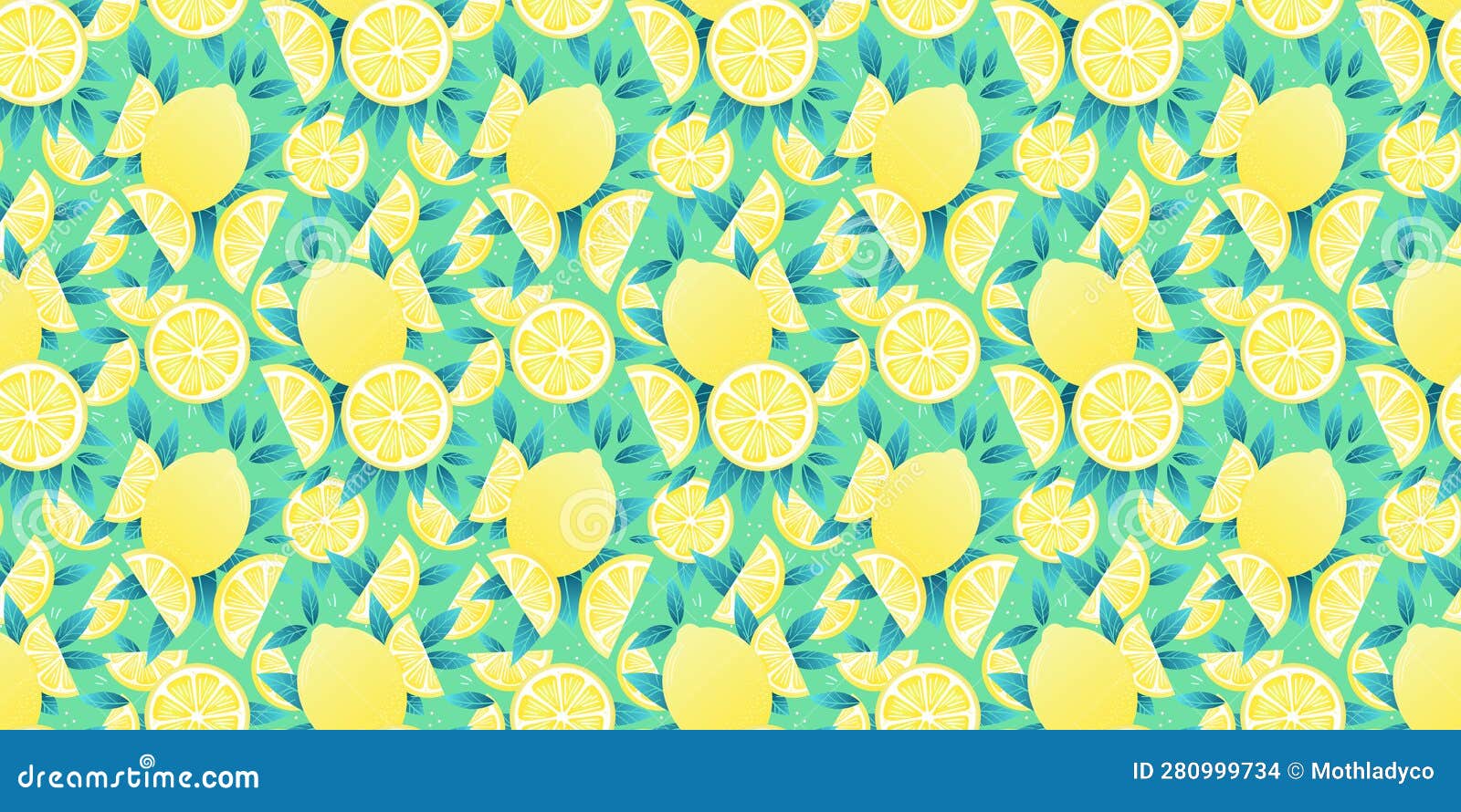 Lemon Vector Background, Tropical Fruit Wallpaper for the Summer, Seamless Pattern Stock Vector ...