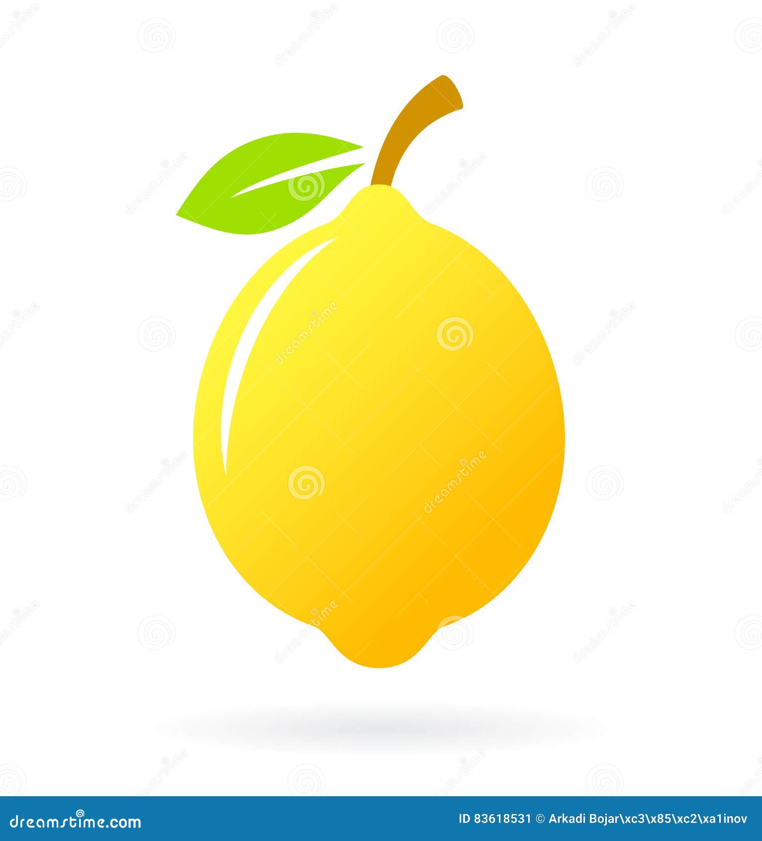 Lemon vector icon stock vector. Illustration of background - 83618531
