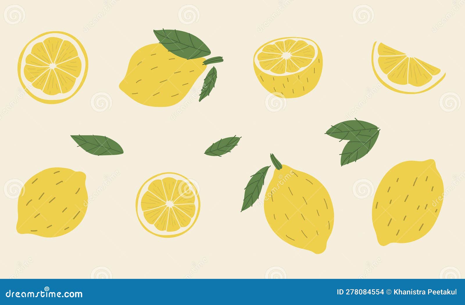 Lemon cute 3 stock vector. Illustration of seamless - 278084554