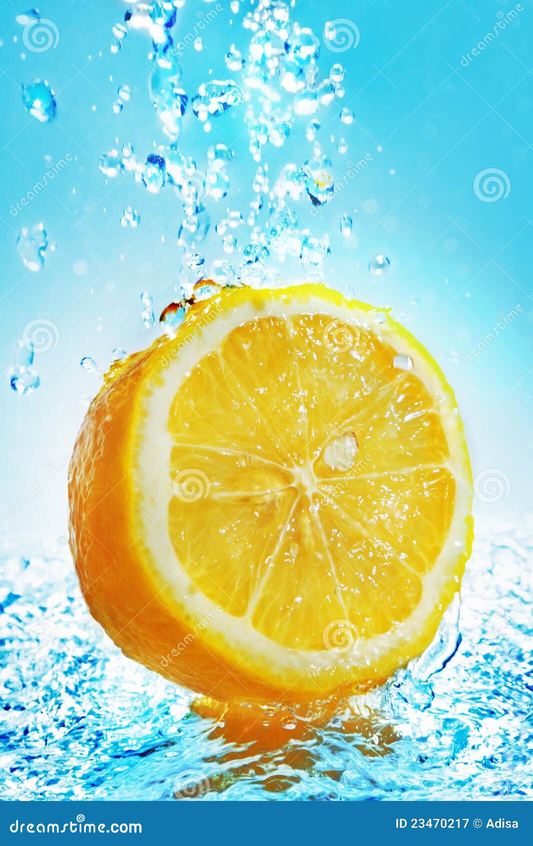 Lemon in water stock image. Image of fruit, fresh, flavor - 23470217