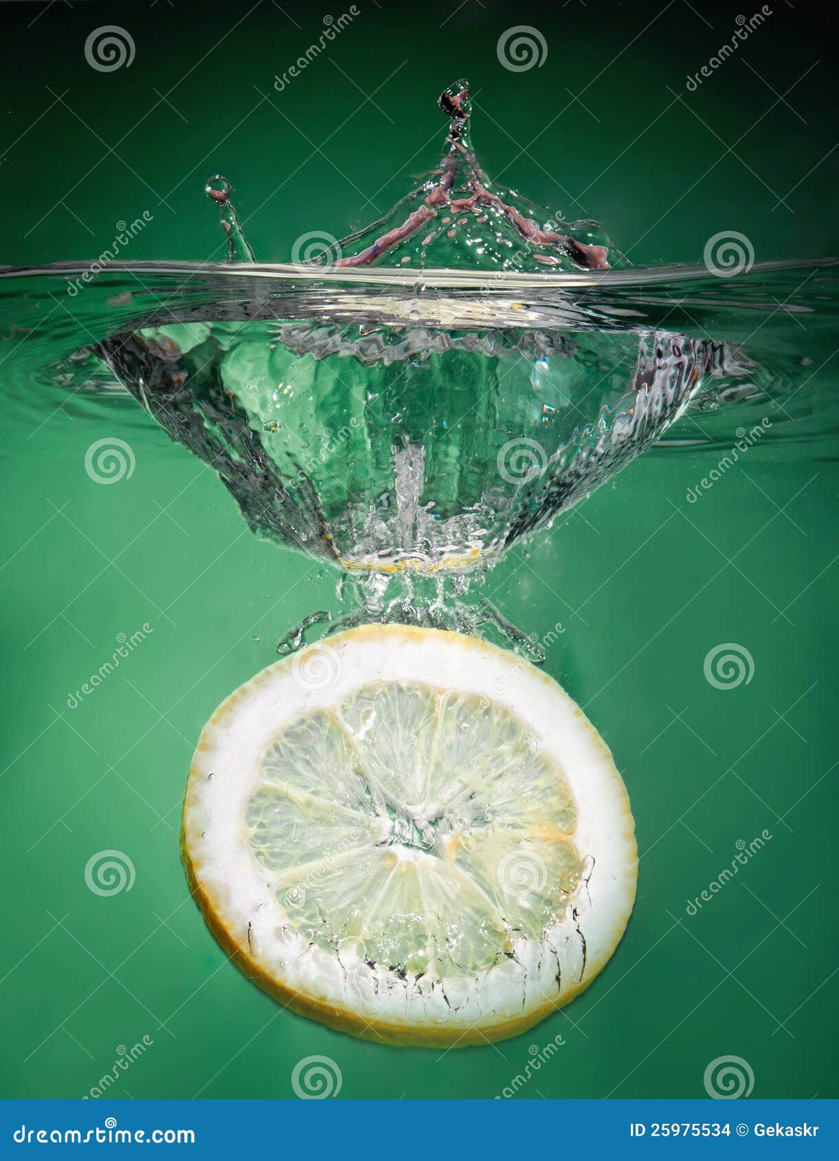 Lemon into water stock photo. Image of liquid, flowing - 25975534
