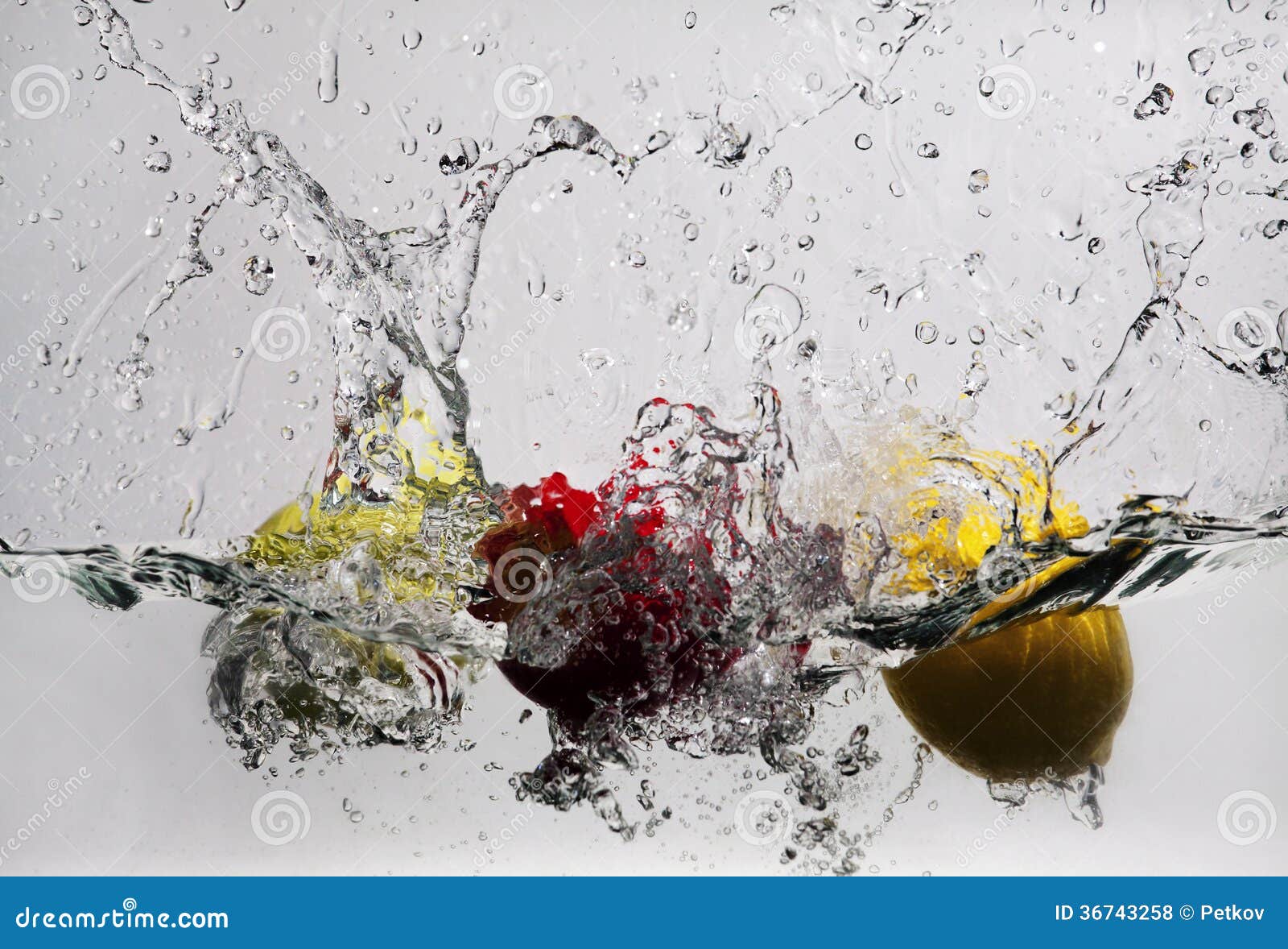 Lemon in water drops stock photo. Image of flowing, bubble - 36743258