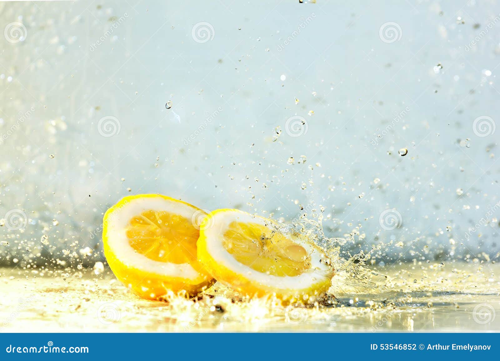 Lemon water drops stock photo. Image of drop, cold, glass - 53546852