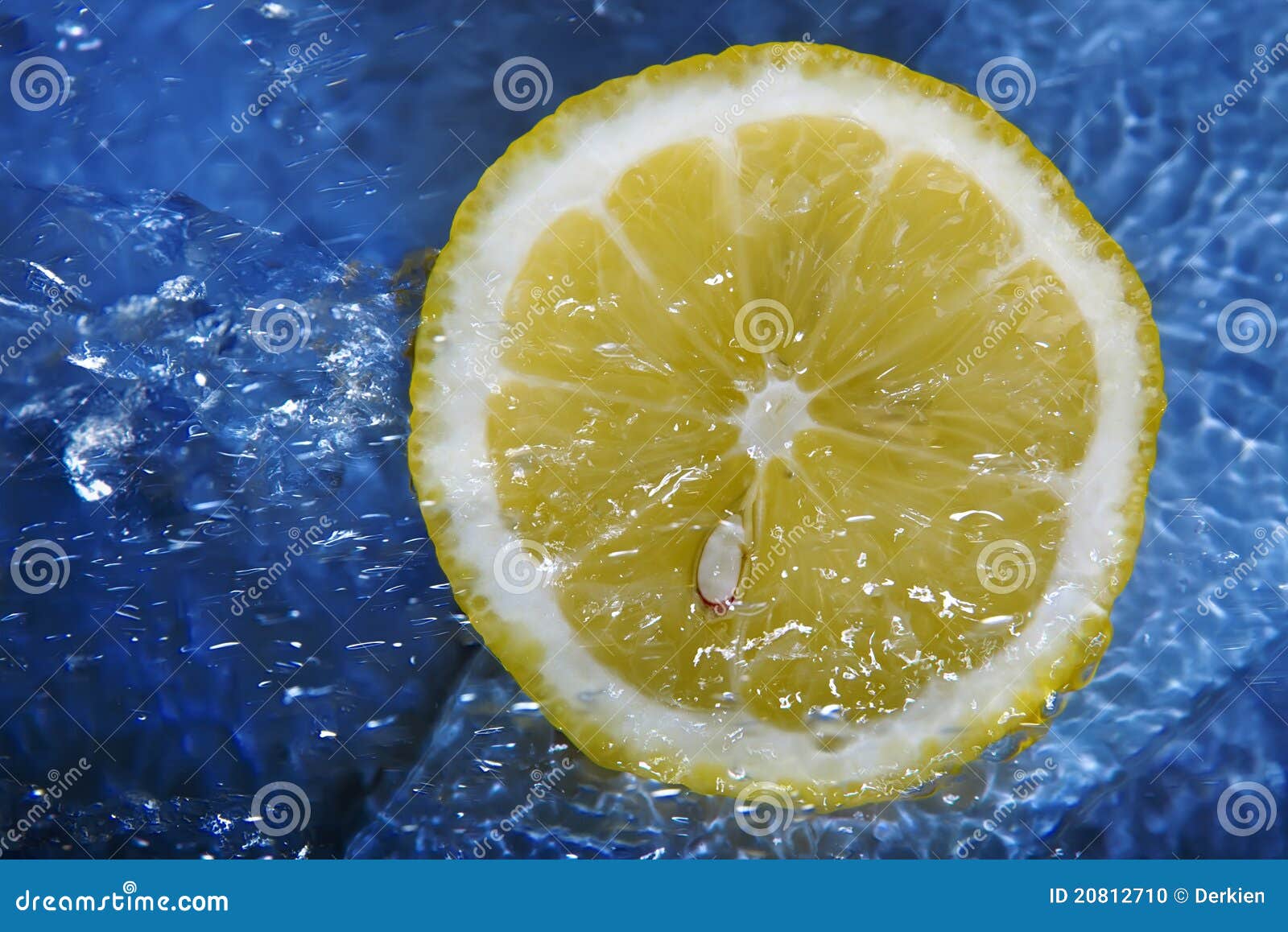 Lemon in water flow stock photo. Image of fruit, spray - 20812710