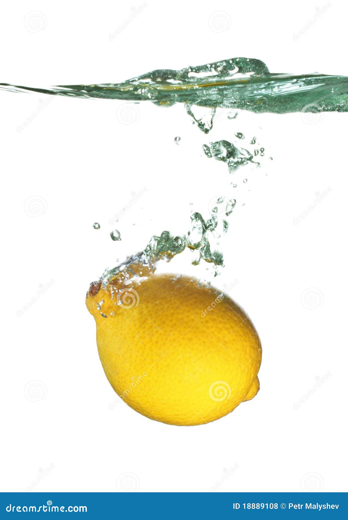 Lemon in Water Splash stock photo. Image of closeup, isolated - 18889108