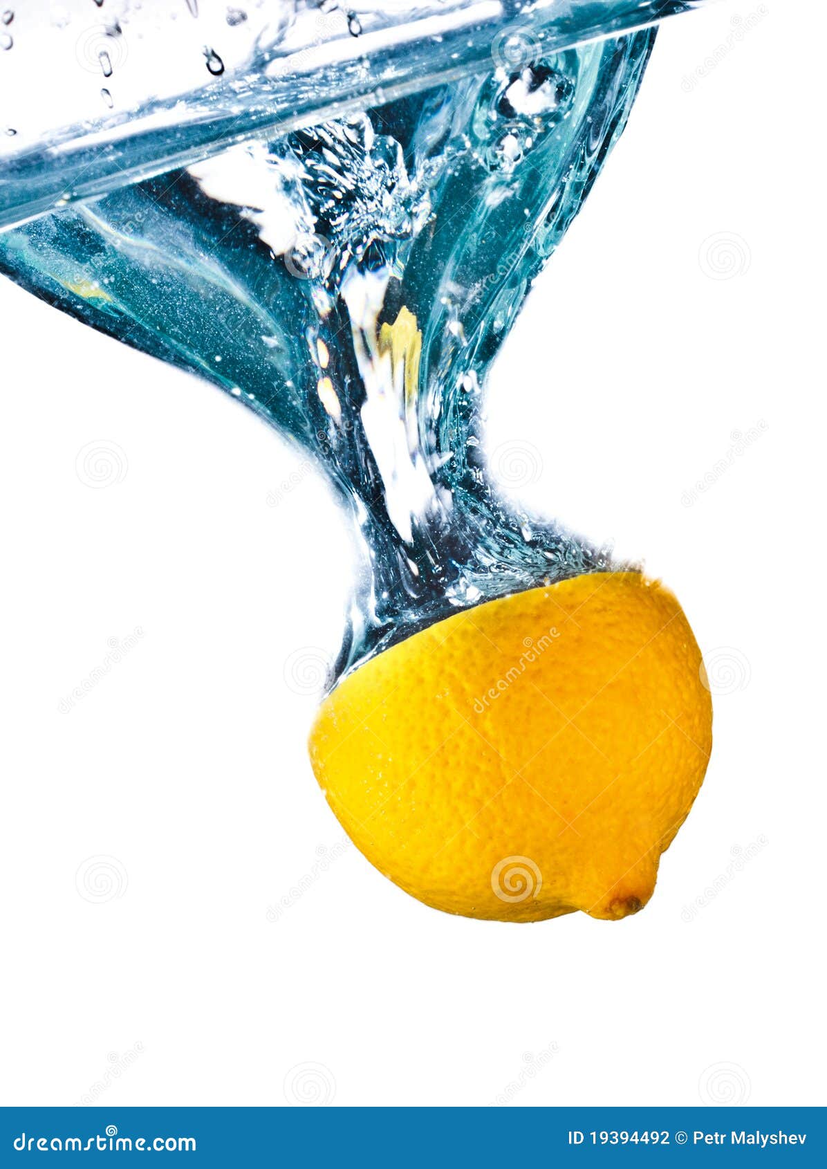 Lemon in Water Splash stock photo. Image of drops, fruit - 19394492