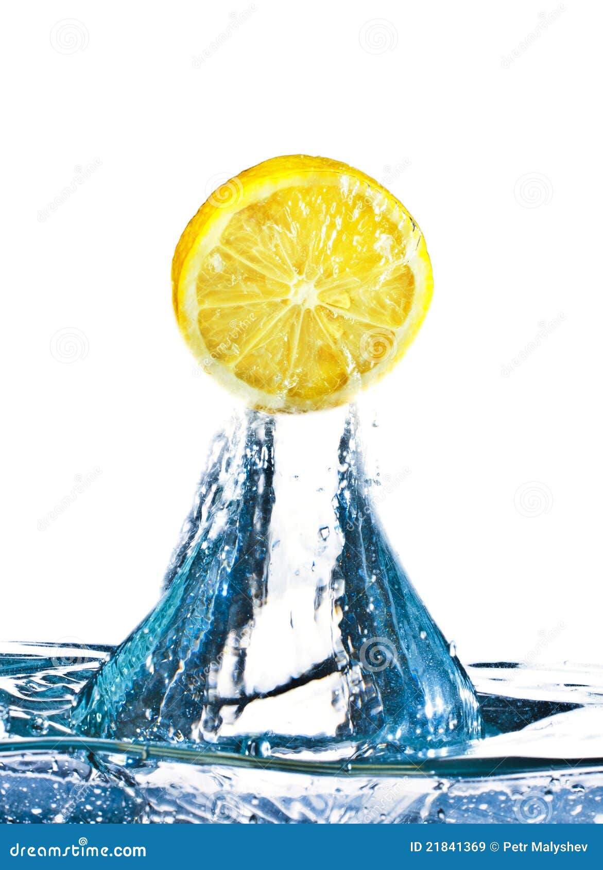 Lemon in Water Splash stock image. Image of falling, bright - 21841369