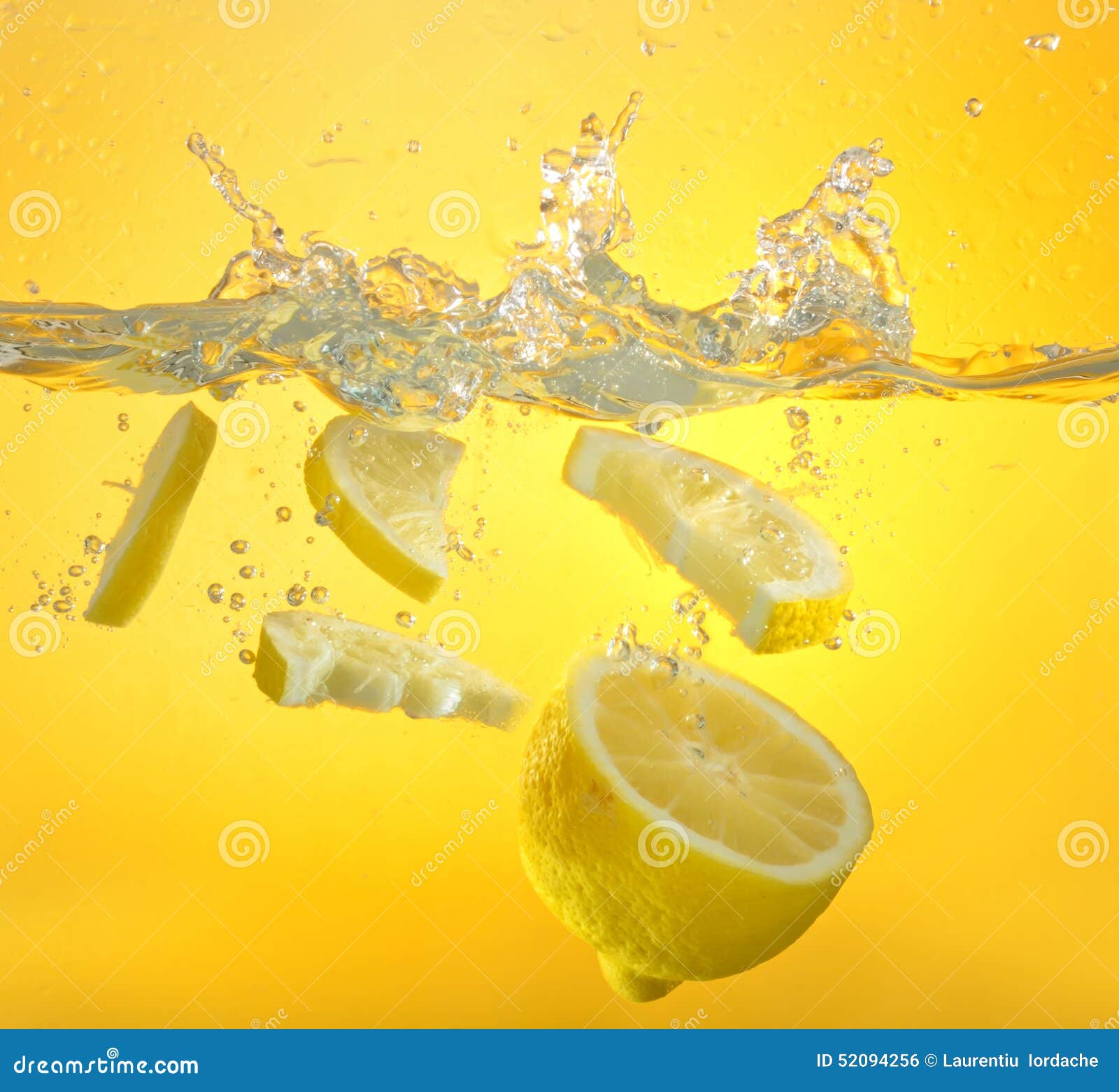 Lemon and water splash stock photo. Image of isolated - 52094256