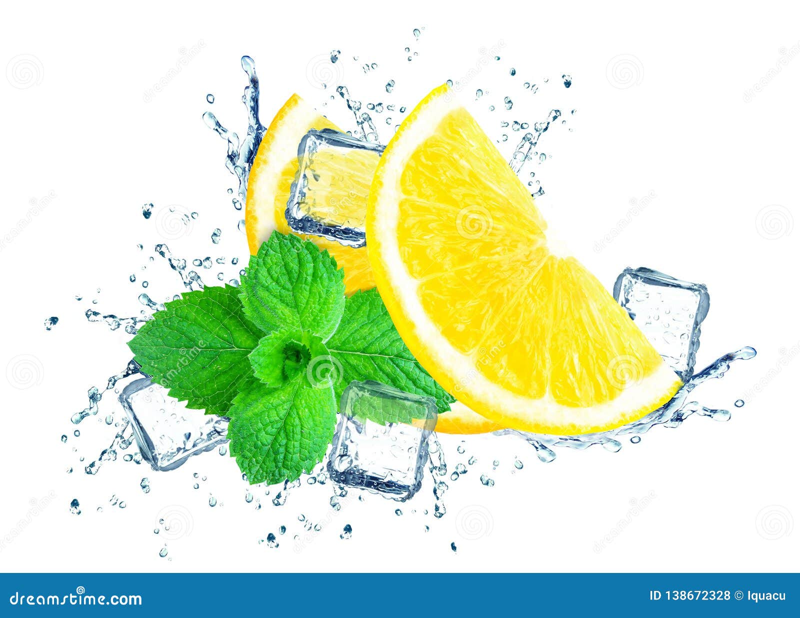 Lemon water splash stock photo. Image of mint, citrus - 138672328