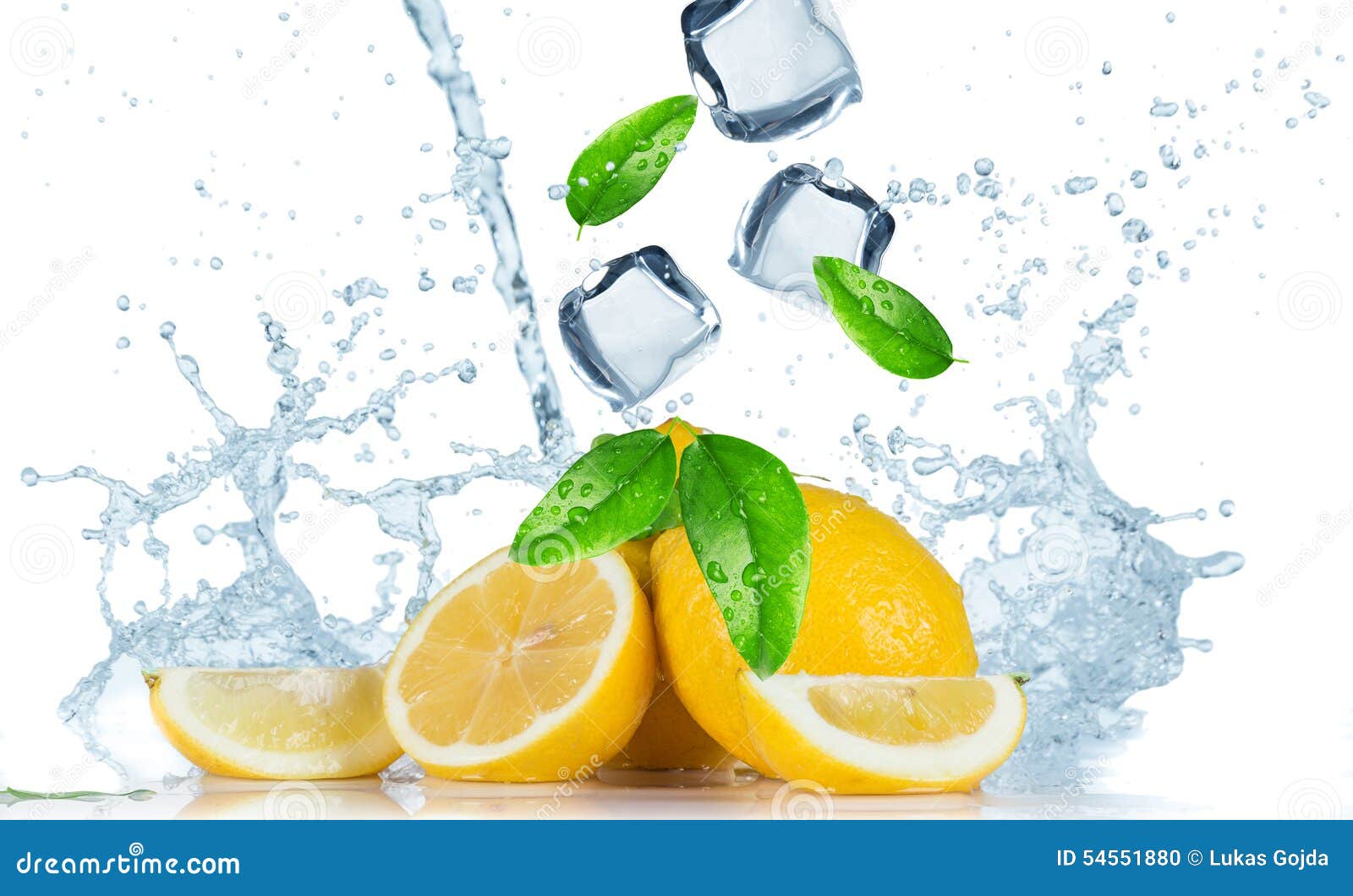 Lemon with water splash stock photo. Image of sweet, blue - 54551880