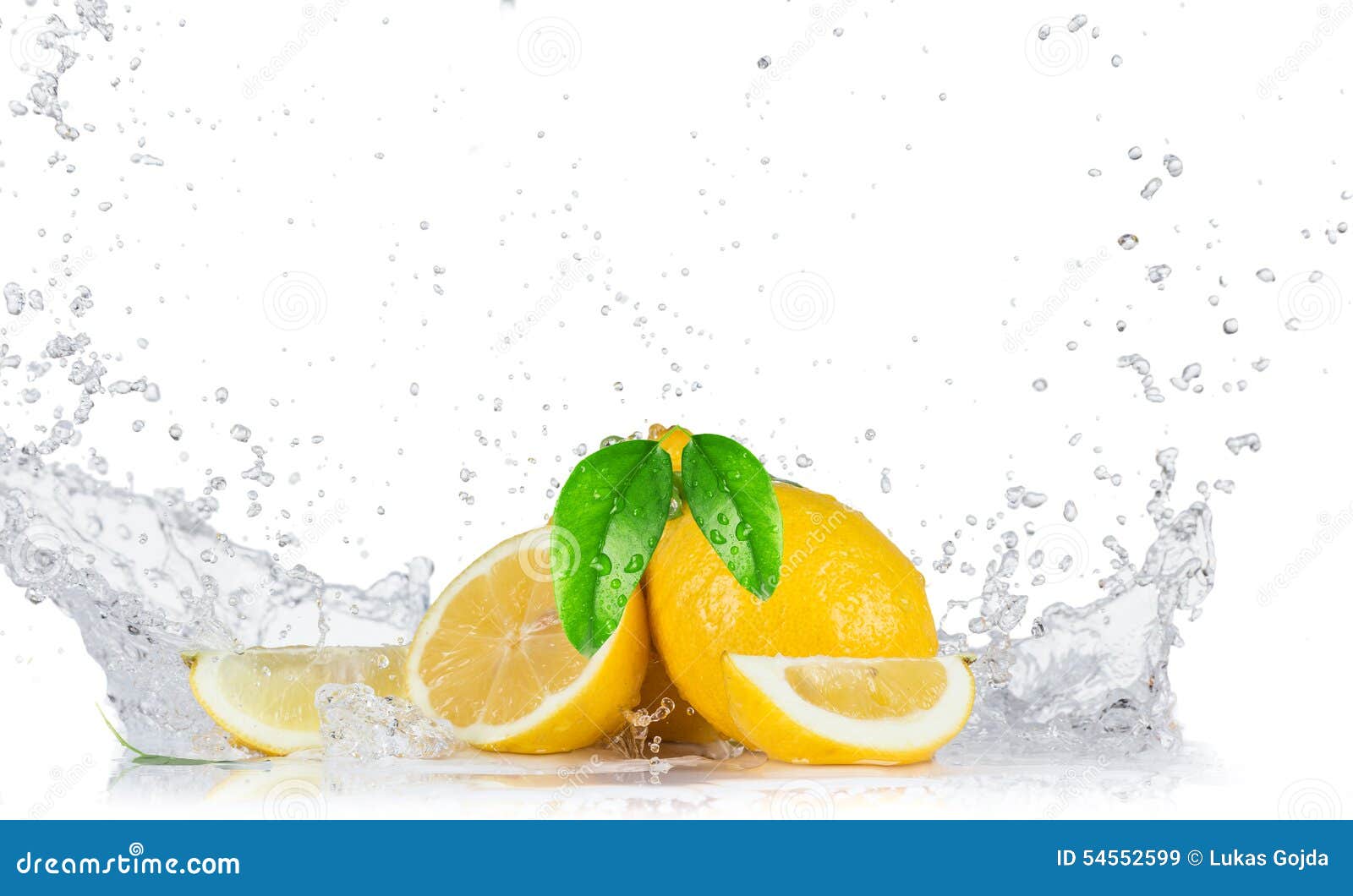 Lemon with water splash stock image. Image of diet, drop - 54552599