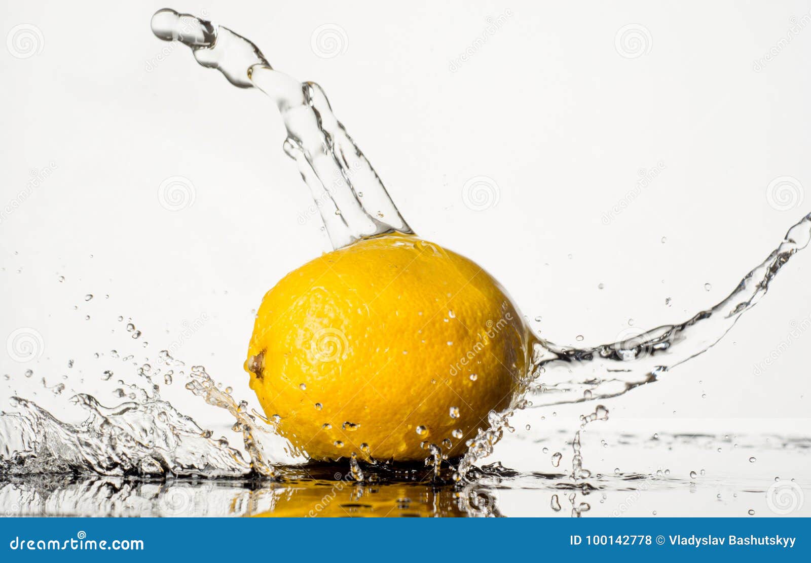 Lemon with Water Splash Isolated on White Background Stock Photo ...