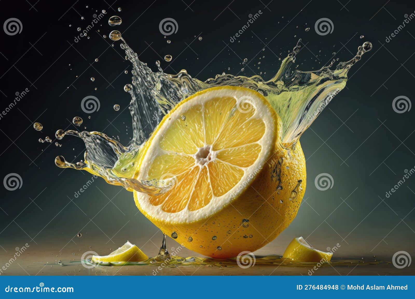 Lemon water splashing stock illustration. Illustration of antioxidants ...