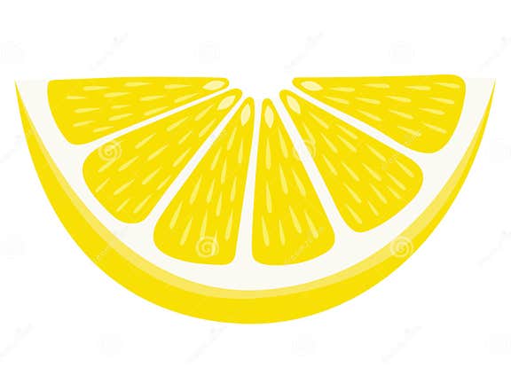 Lemon Wedge Slice Isolated on White Background Stock Vector ...